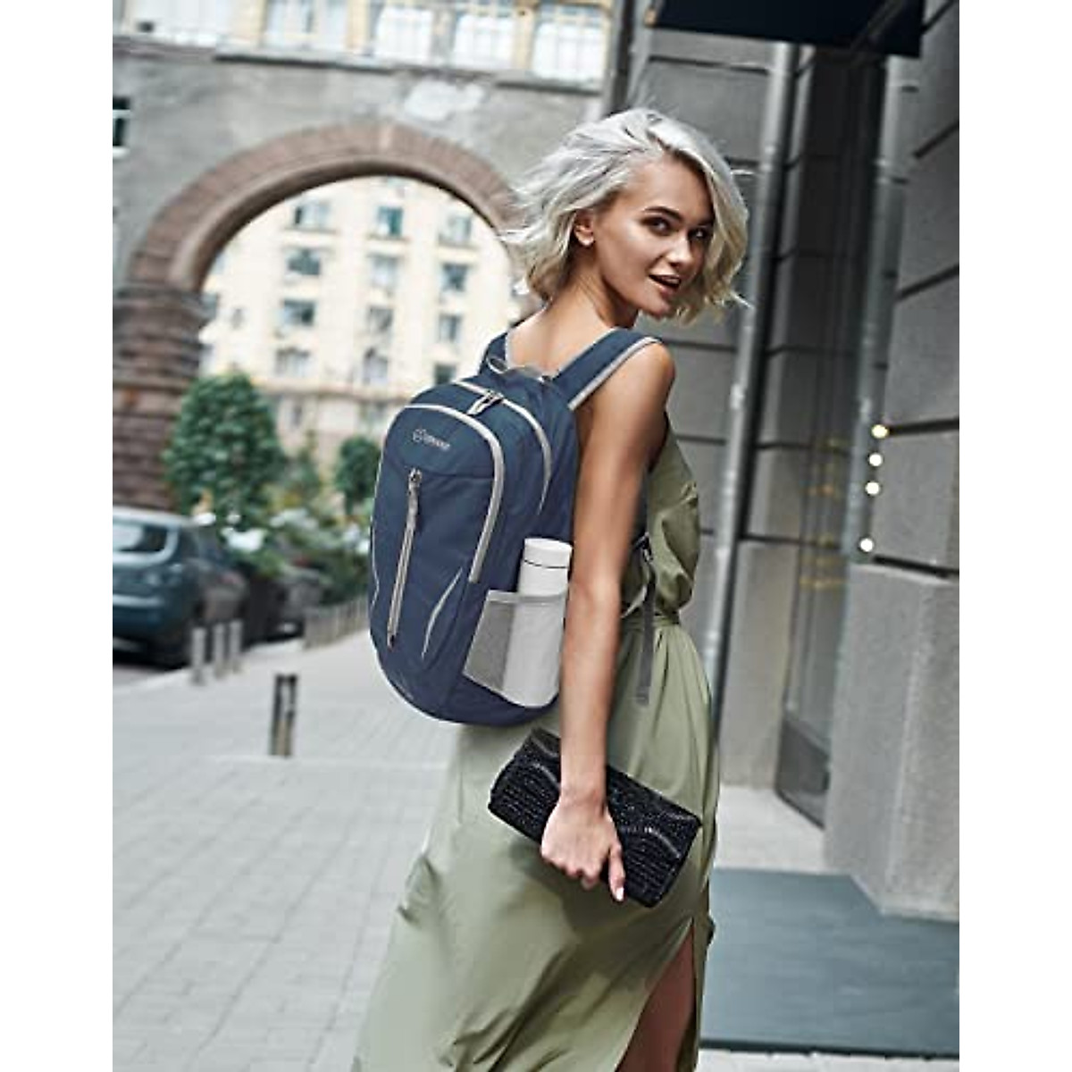 ZOMAKE Ultra Lightweight Packable Backpack 25L - Foldable Hiking Backpacks Water Resistant Small Folding Daypack for Travel(Navy Blue)