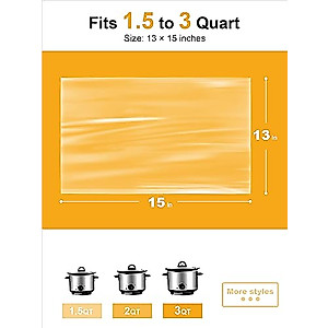 SMARTAKE Slow Cooker Liners, Crock Pot Liners 13"x 15" Crockpot Liners Disposable, Crockpot Bags Liners Small Size Fit 1.5QT to 3QT for Slow Cooker, Crockpot, Cooking Trays, 30 Liners