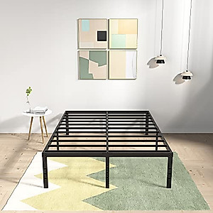 DiaOutro 18 Inch King Bed Frame Heavy Duty Metal Platform No Box Spring Needed, Maximum Storage, Easy Assembly, Noise Free, Black