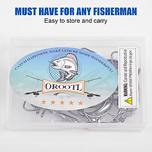 OROOTL Weighted Swimbait Fishing Hooks, 25pcs Weighted Worm Hooks for Bass Fishing Wide Gap Weedless Hooks for Soft Plastic Lures Freshwater Saltwater Fishing