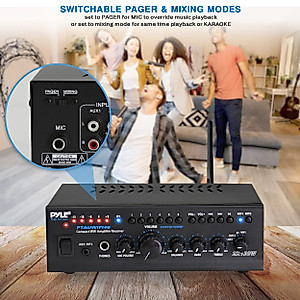 Pyle WiFi Stereo Amplifier Receiver Home Theater Audio System Wireless Bluetooth AUX MP3 Music Streaming 1/4'' Input & Microphone Paging/Mixing Control 240 Watt (PTAUWIFI46) Black