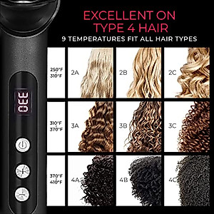 TYMO Ring Plus Ionic Hair Straightener Brush - Hair Straightening Comb with Nano Titanium Coating for Even Heat, 9 Temp Settings & LED Screen, Professional Hair Styling Tools, Gifts for Women