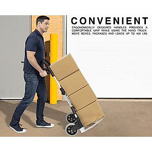 Vergo Industrial 400 lb Capacity Heavy Duty Folding Hand Truck Dolly Cart with Telescoping Handle, Aluminum Foldable Cart with Wheels (S300L)