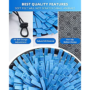 Rabbit Foraging Mat, Interactive Feed Game for Boredom, Small Pet Puzzle Toy, OVMKOV 9.44" x 9.44" Polar Fleece Snuffle Pad Bed Nosework Feeding Mat for Bunny Hamster Guinea Pigs Ferrets Chinchillas