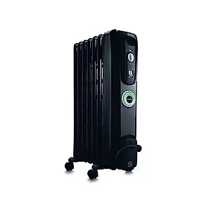 De'Longhi Oil filled Radiator Heater, 1500W Electric Space Heater for indoor use, portable room heater, Energy Saving, full room like office and bedroom with safety features, EW7707CB