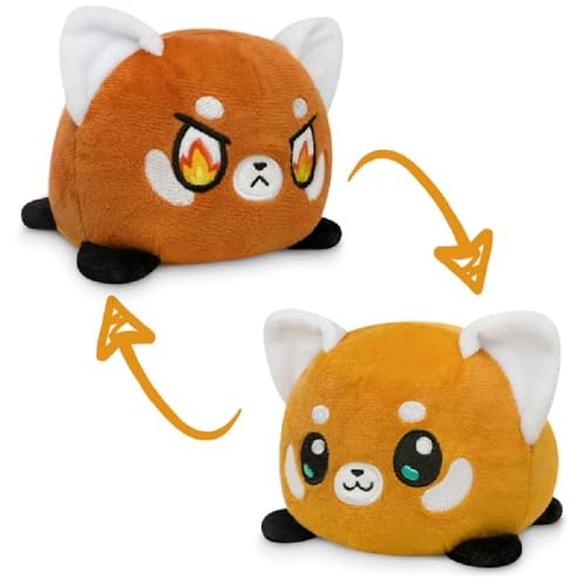 TeeTurtle - The Original Reversible Red Panda Plushie - Orange - Cute Sensory Fidget Stuffed Animals That Show Your Mood 3.5 inch