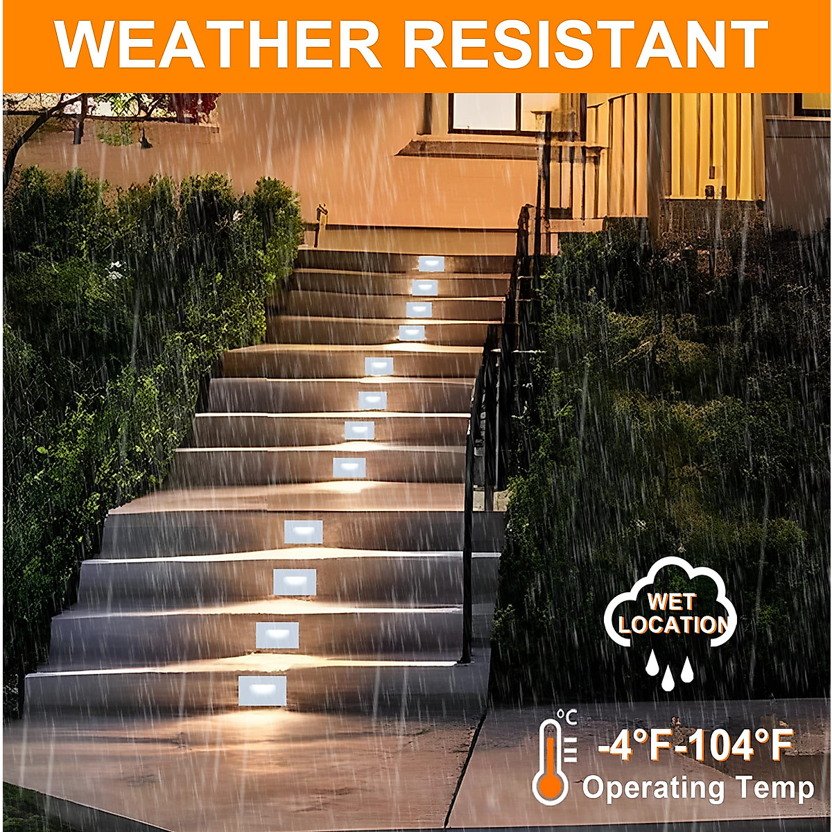 CLOUDY BAY 120V Dimmable LED Indoor Outdoor Step Light,3-Pack,3000K Warm White,Stair Light,White Finish