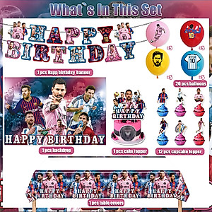 Birthday Decorations Kit, 36pcs Party Decorations includes Banner, Backdrop, Balloons, Cupcake Toppers, Tablecloth, for Birthday Party Decoration Party Supplies