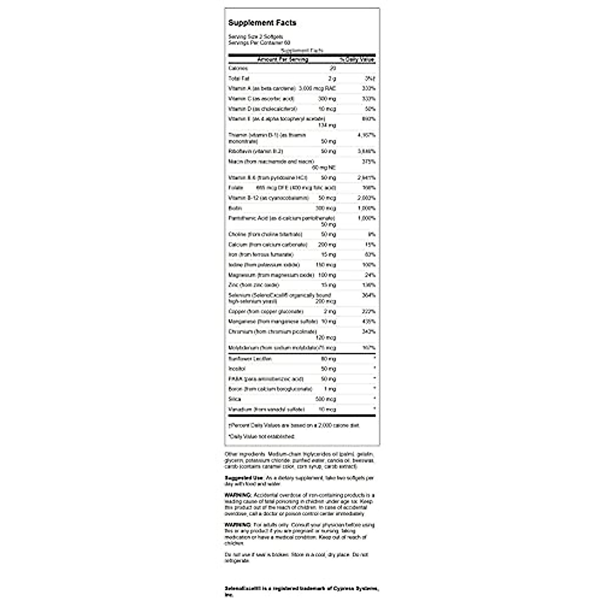 Swanson Multi High Potency 120 Sgels