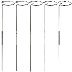 30 Inch Plant Stakes for Flowers - 5 Pack (DIY), Stainless Steel Garden Tall Single Stem Support Stake Plant Cage Support Rings for Flowers Amaryllis Tomatoes Peony Lily Rose Narcissus