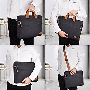 LONMEN 17.3 Inch Laptop Shoulder Bag,Computer Sleeve Carrying Case for 17.3" Lenovo IdeaPad 330 / Dell Inspiron 17 5000 / HP Pavilion/Acer/MSI/ASUS (Black)