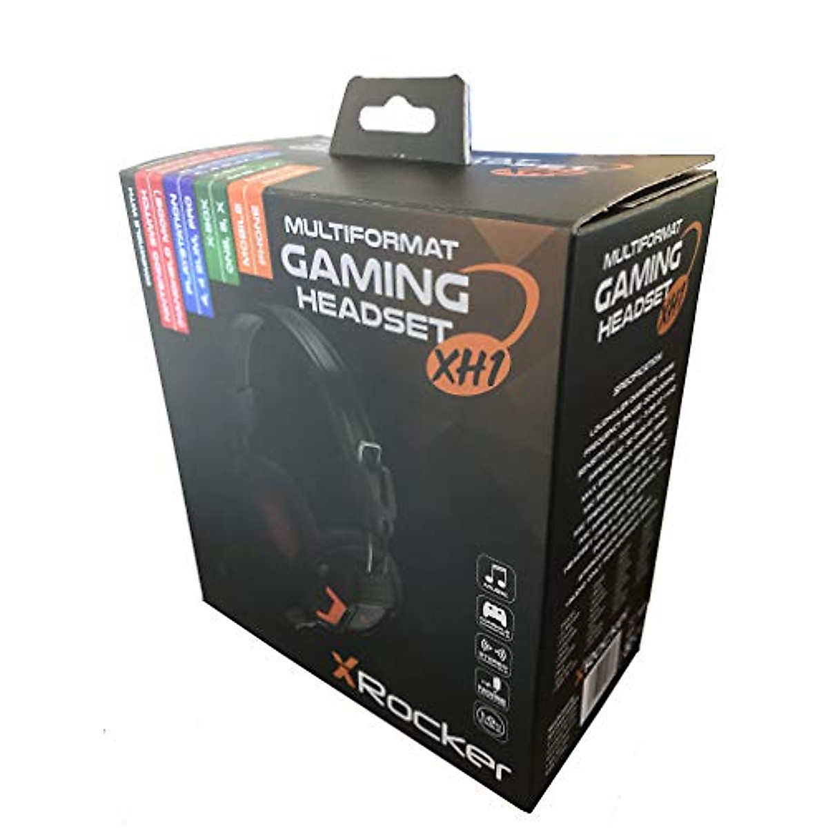 X Rocker, 5198001, XH1 Headset with Microphone, 7.09 x 3.94 x 7.87, Black/Orange