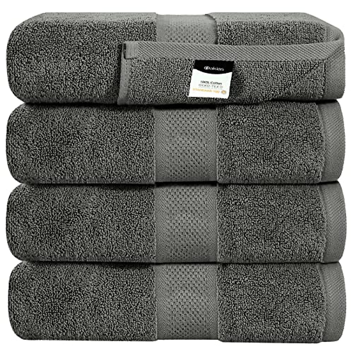 Oakias Grey Bath Towels – 4 Pack – 27 x 54 Inches – Highly Absorbent, 600 GSM Fluffy & Soft Luxury Bath Sheets
