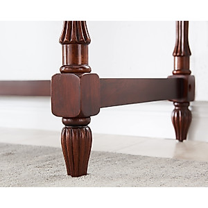 LEEMTORIG Traditional Solid Wood Writing Desk, Small Secretary Desk with 2 Drawers, Mahogany Desk Cherry Wood Writing Table for Home Office, 46" W French Provincial Desk, Cherry Walnut BSZ-1533-WD