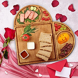 Jiulory Premium Solid Wood Charcuterie Board Gift Set - Extra Large Magnetic Cheese Board Wooden Tray Serving Platter Housewarming, Christmas, and Valentine's Gifts