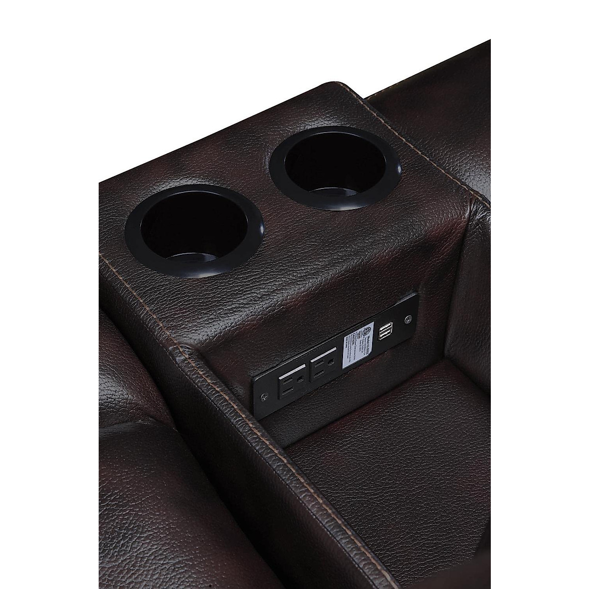 Coaster Home Furnishings Willemse Motion Sofa with Drop-Down Table Dark Brown