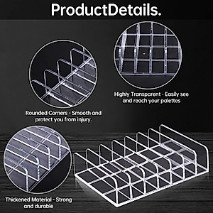 2Pcs Makeup Pallet Organizer,Acrylic Eyeshadow Palette Makeup Organizer,Clear Eyeshadow Palette Cosmetic Organizer,7 Sections Palette Organizer Makeup Holder for Bathroom Countertop Wallets Sunglasses