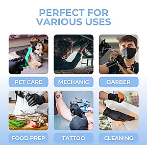 Exam Grade 4 Mil Nitrile Gloves - 1000 Count, Black Disposable Gloves Latex Free, Black Rubber Gloves, Mechanic Gloves, Medical Gloves