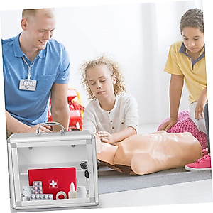 SOESFOUFU Box Portable Medicine Box Wall Mount Medicine Cabinet Portable Safe Box Travel Set Medication Storage Lockable Chest Medicals Box Locking Box Convenient Medicine Box Case