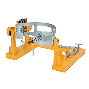 Vestil DCR-205-8 Steel Fork Truck Drum Carrier/Rotator For Steel Drums 55 Gallon 800 Lb. Capacity Yellow