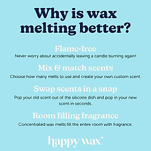 Happy Wax Marble Signature Warmer and Wax Melts Kit (Fresh)
