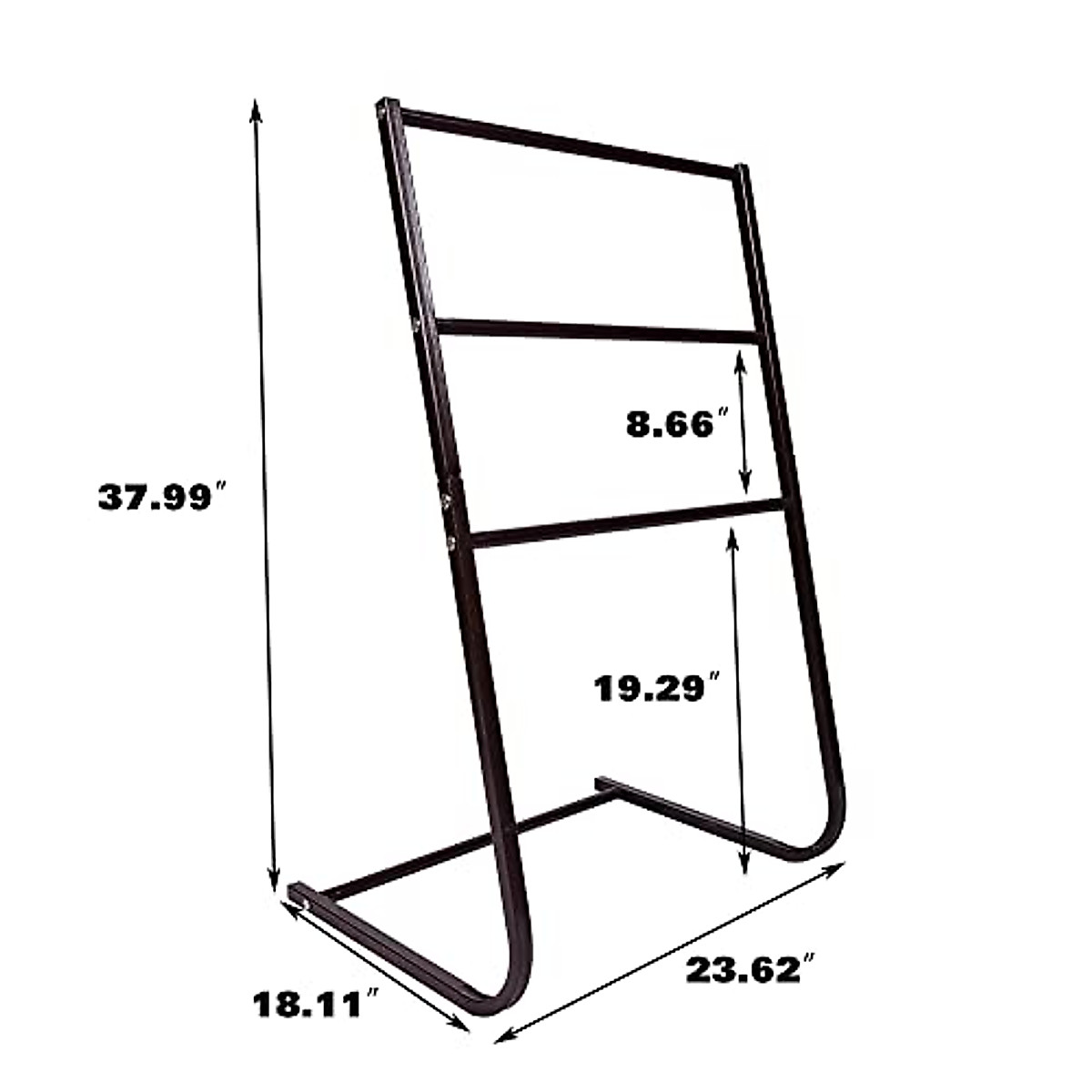 Freestanding Metal Towel Rack Scarf Rack Coat Rack 3 Bars Freestanding Drying Shelf for Bathroom, Bedroom, Living Room 3-Tiers Brown