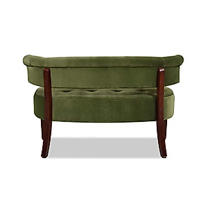 Jennifer Taylor Home Jared Tufted Bench Settee (Olive Green Performance Velvet)