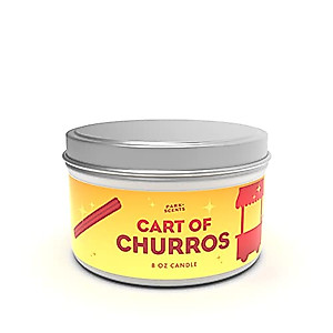 Park Scents Cart of Churros Candle - Authentic Sweet Churros Smell - Iconic Disney Treat - Handmade in The USA Vegan and Cruelty-Free | 8 oz. Tin