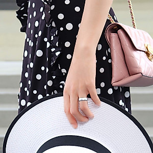 Forthee 7 Pack Breathable Designed Silicone Wedding Ring for Women, 5.7mm Silicone Rubber Band, Wedding Ring Replacement, Comfortable fit, Skin Safe,Size 6