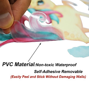 Maydahui Cartoon Unicorn Wall Decals Stickers Rainbow Cloud Candy Ice Cream Vinyl Decals (41*41 Inch) Peel & Stick Removable Girls Bedroom Art Murals Decor for Baby Kids Room Nursery Christmas Gifts