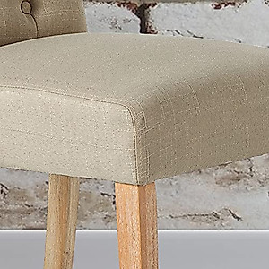 NOBPEINT Tan Fabric Upholstered Dining Chairs Solid Wood Legs, Set of 4