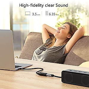 tisino 1/4 to 3.5mm Adapter, 1/4" Female to 1/8" Male Stereo Audio Adapter for Headphone, Amplifiers, Guitar, Amp etc. - 1ft/30cm