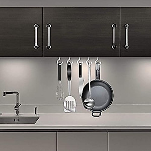 QEZEZA 10 Packs of Vinyl Coated Ceiling Hooks, Plant Hooks, Kitchen Hooks, Hanging Hooks, Kitchen Hooks for Indoor and Outdoor use, 2.9-inch Silver Spiral Hooks, (White)