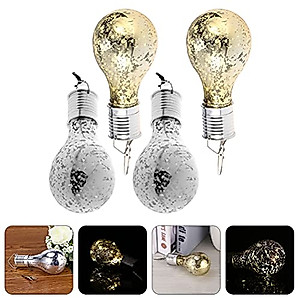 SOLUSTRE Outdoor String Lights Outdoor String Lights Led Bulb 4pcs Garden Light Outdoor Garden Home Hanging Decoration Solar Light Bulbs Golden Globe Light Bulbs Led Bulbs Led Bulbs