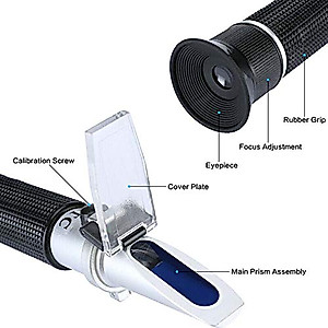 Abuycs Brix Refractometer with ATC for Beer Wort Wine Fruit Sugar Homebrew Meter Dual Scale Brix 0-32% & Specific Gravity 1.000-1.130 Replace Homebrew Hydrometer