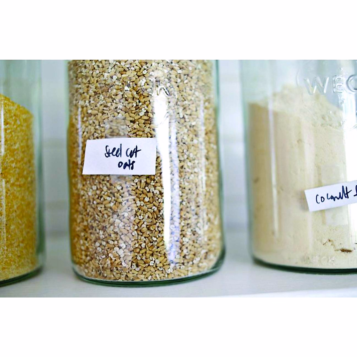 Weck Jar 974 Glass Jars 1.5L with Large Storage Capacity Preserving Jars with Airtight Lids Suitable for Pickling - 1 Jar with Glass Lid & Wooden Lid 54 fl. oz