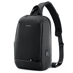 Kingsons Sling Bag Large-Capacity Shoulder Bag Crossbody Bag Casual Chest Bag For Men With USB Charging Port Ipad Cross Bag Anti-Theft Travel Hiking Waterproof,Business Package Accommodates 13.3" PC