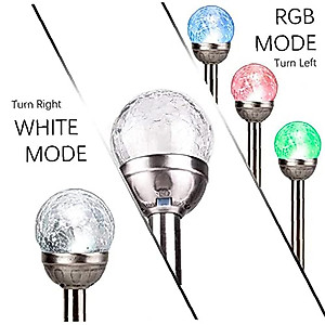 Bumper Solar Garden Stake Lights Cracked Glass Ball Dual LED Lamp with Colorful Light 4PCS Home and Garden