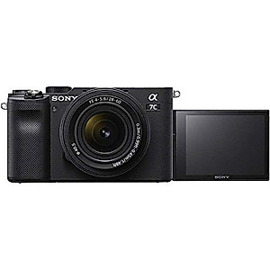 Sony Alpha a7C Mirrorless Digital Camera with 28-60mm Lens (Black) (ILCE7CL/B) + 64GB Memory Card + 2x NP-FZ-100 Battery + Corel Photo Software + Case + External Charger + Card Reader + More (Renewed)