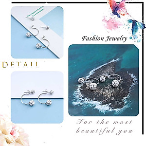 Sttiafay Crystal Ball Front Back Earrings Double Sided Disco Ball Stud Earrings Sparkly Statement Earrings Jewelry for Women Teen Girls