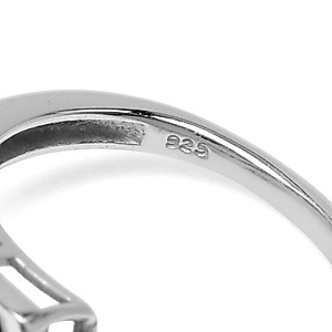 Silvershake 3.8ct. 10x8MM Octagon Genuine London Blue Topaz 925 Sterling Silver East-West Solitaire Ring Size 8