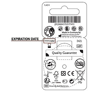 Power One Size 312 Hearing Aid Battery No Mercury, 60 Batteries