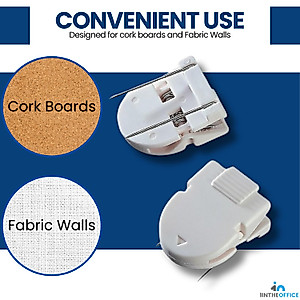 1InTheOffice Cubicle Clips, Cubicle Clips for Fabric Walls, Cubicle Wall Clips, White, 20 Pack