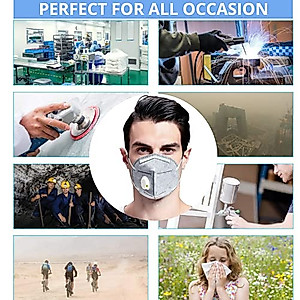 Face Mask with Breathing-Valve 5 Pack | Breathable Grey Face Mask for Women and Men Anti-irritant | Sports Face Masks Lightweight & Comfortable on Skin