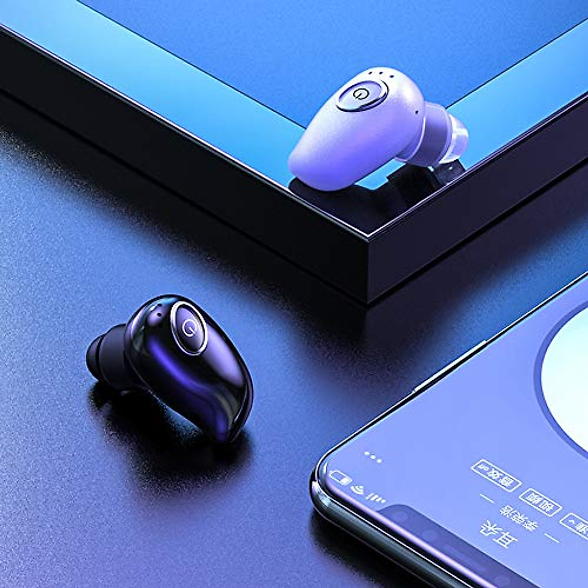 Heave Single Bluetooth Earpiece,Mini Invisible Wireless Headphone,Hands-Free in Ear Earphone Bluetooth Earbud for iPhone Android,Magnetic Waterproof Earphones for Car Vehicle Business Black
