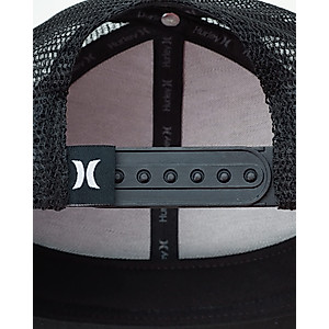 Hurley Men's Caps - Flat Brim Snap Back Baseball Cap Supply Trucker Hats for Men, Size One Size, Black