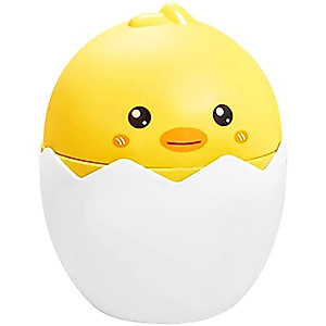 Cabilock Easter Chick Garbage can Mini Trash Can with Lid Desktop Easter Chick Shaped Waste Basket Mini Garbage Can Kawaii Trash Bins for Home Desk Car Office Kitchen
