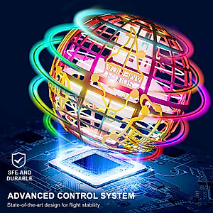 Flying orb Ball 2023 Hover Boomerang Ball 6 Lighting Effects Cool Toys Gift for 678910+ Year Kids Teen Adults Indoor Outdoor Flying Ball Toy (Red)