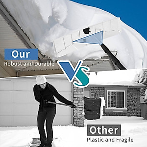 IRONMAX Telescoping Snow Roof Rake, 21FT Lightweight Aluminum Snow Removal Tool with 25 Inch Blade and Extendable Pole, Roof Rakes for Snow, Leaves and Debris Removal