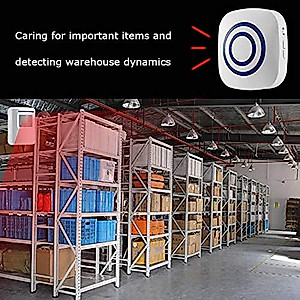 Seanme Motion Sensor Alarm, Wireless Driveway Alarm, Home Security Business Detect Alert with 4 Sensor and 1 Receiver,38 Chime Tunes - LED Indicators for Indoor Use